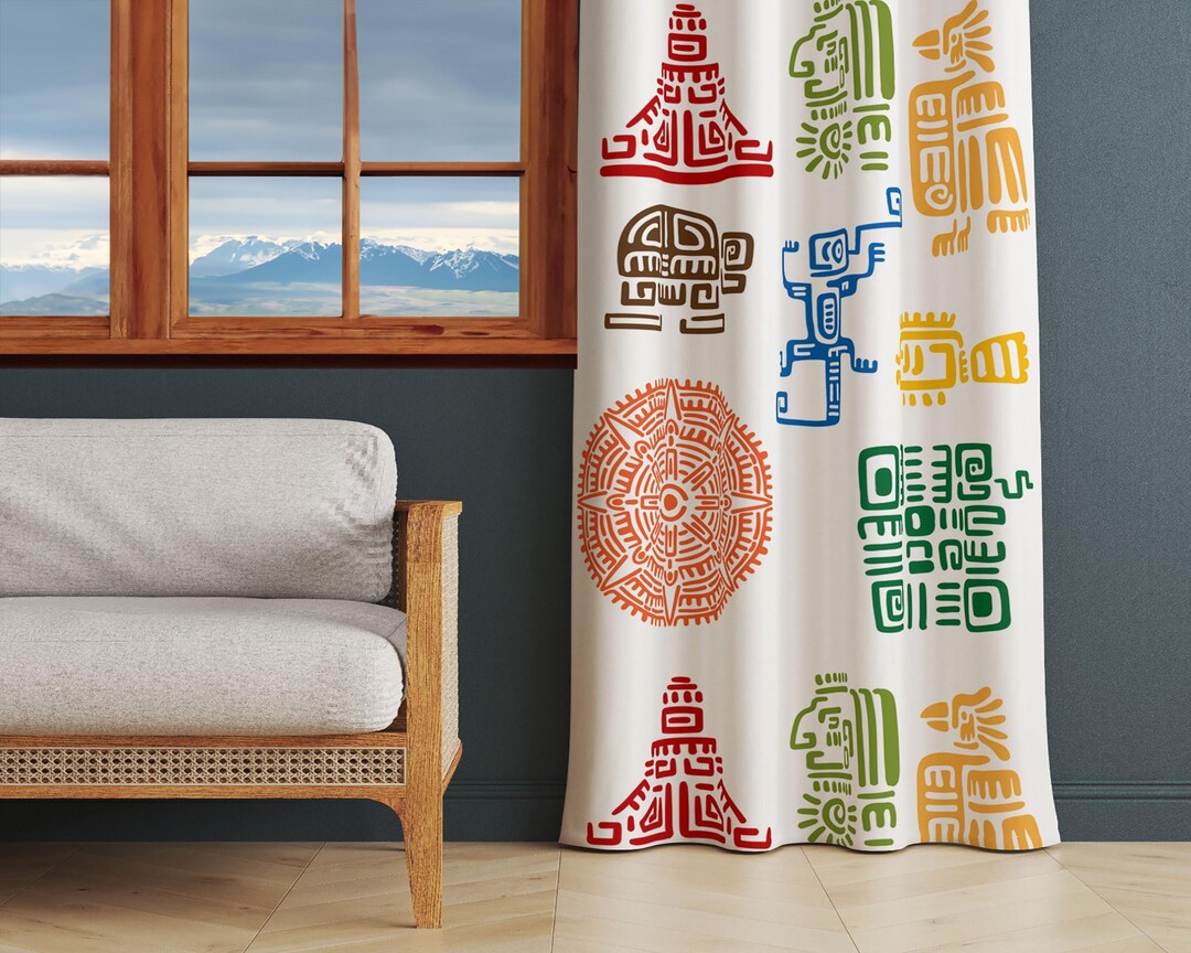 Native American Curtain Panel, Navajo Style Valances, Tribal Window ...