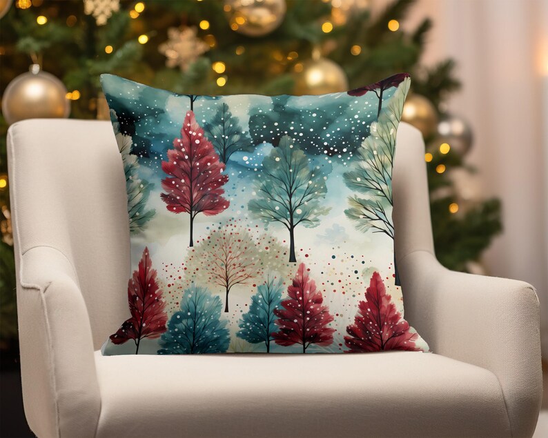 Winter Pine Tree Pillow Cover, Christmas Tree Throw Pillow, Xmas ...