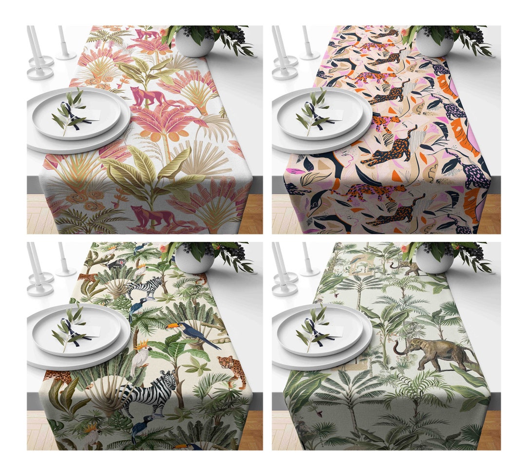 Safari Tablecloth, Jungle Theme Runner, Wild Animal Table Decor ...