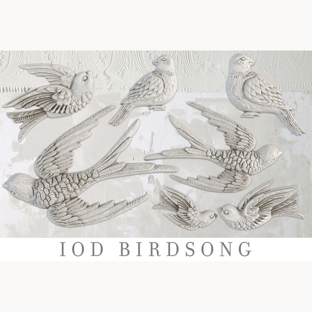 IOD Birdsong Mould * Iron Orchid Designs Mold Birds Bluebirds Bird Mold ...