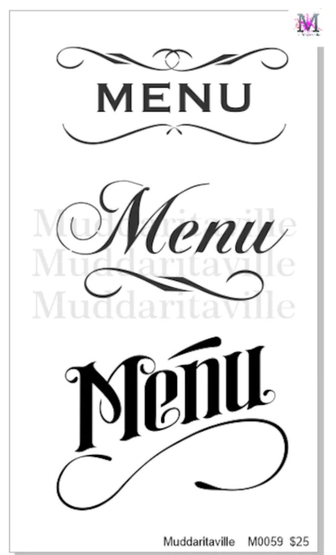 Menu Stencil * Muddaritaville Chalkboard DIY Menu Stenciled Sign Three ...