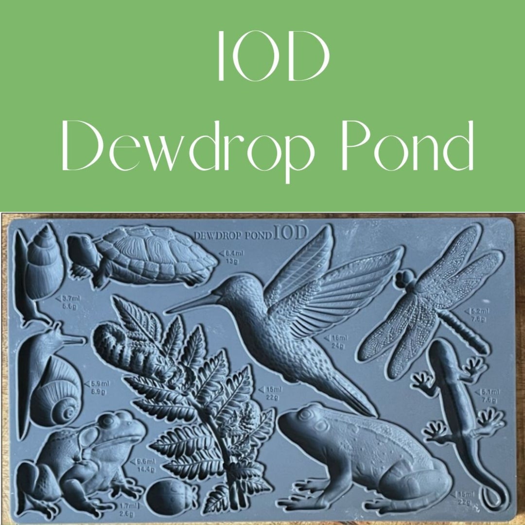 IOD Dewdrop Pond Mould * Iron Orchid Designs Frog Hummingbird Snail ...