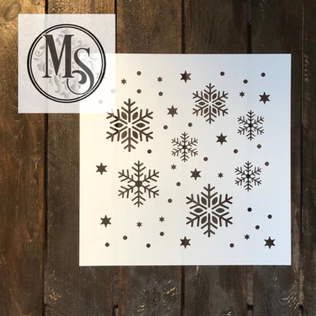 Snowflake Design Stencil * Winter Christmas Snow Reusable Mylar Craft ...