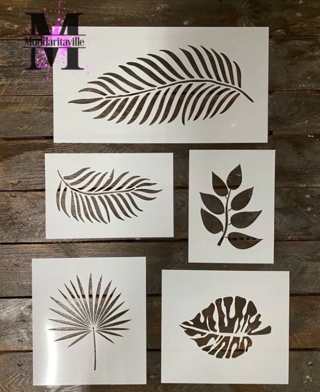 Botanical Leaves Stencil Set * Muddaritaville Mylar Five Piece Leaves ...