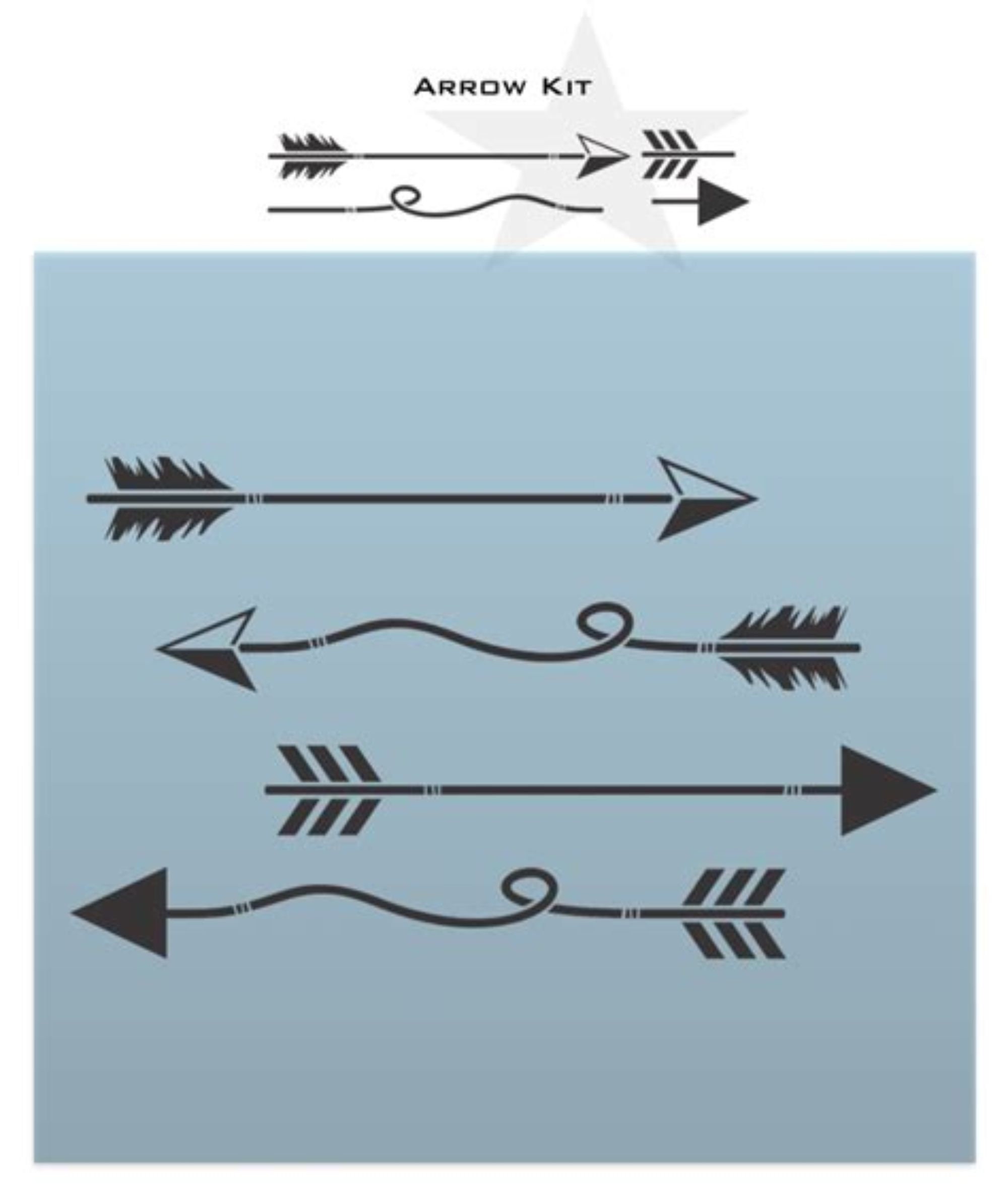 Arrow Stencil Mylar Reusable Raised Stencil Kit Arrows Valentine Cupid ...
