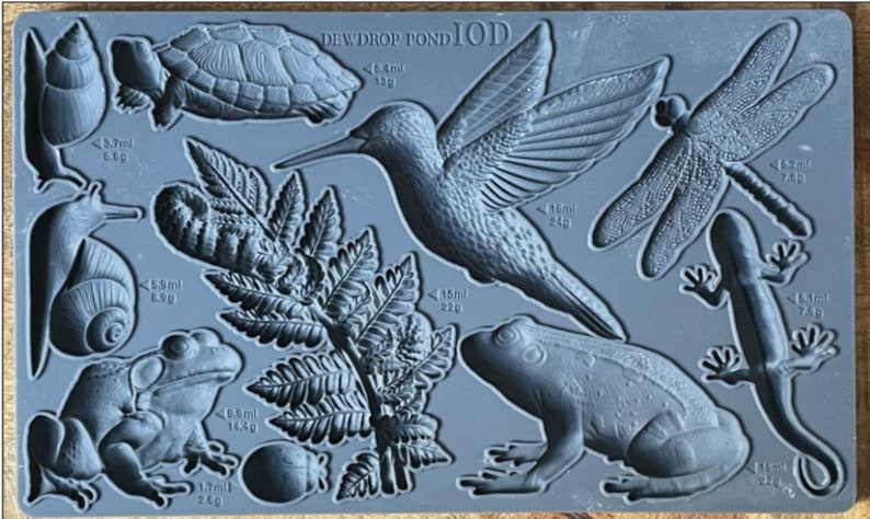 IOD Dewdrop Pond Mould Iron Orchid Designs Frog Hummingbird - Etsy