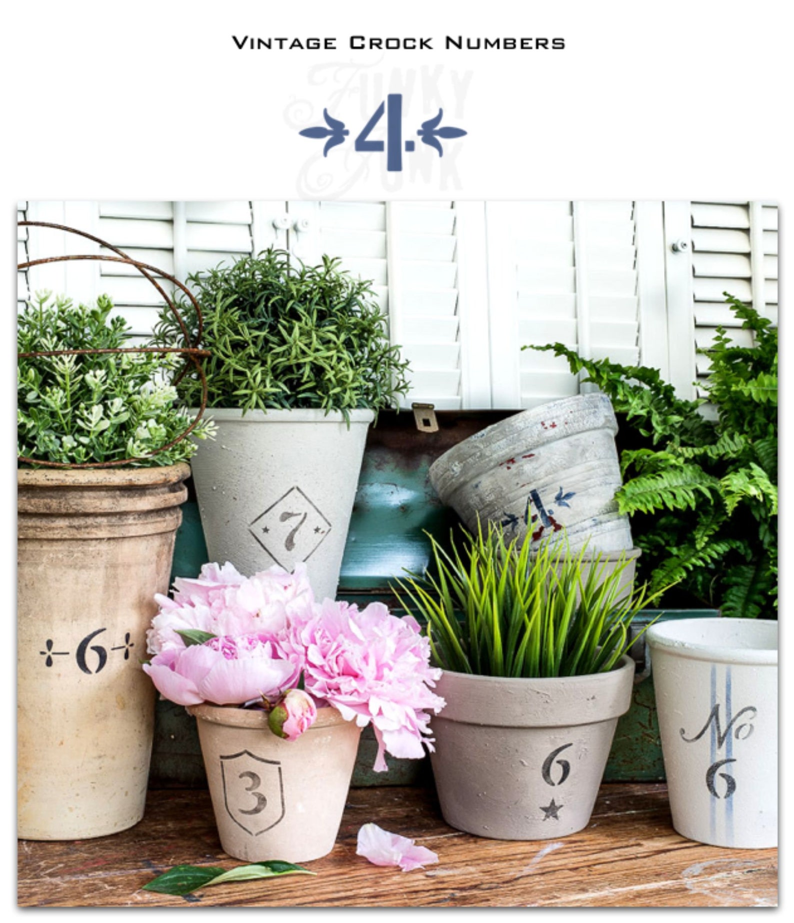 Vintage Crock Numbers Reusable Mylar Stencil Numbered Pots - Etsy