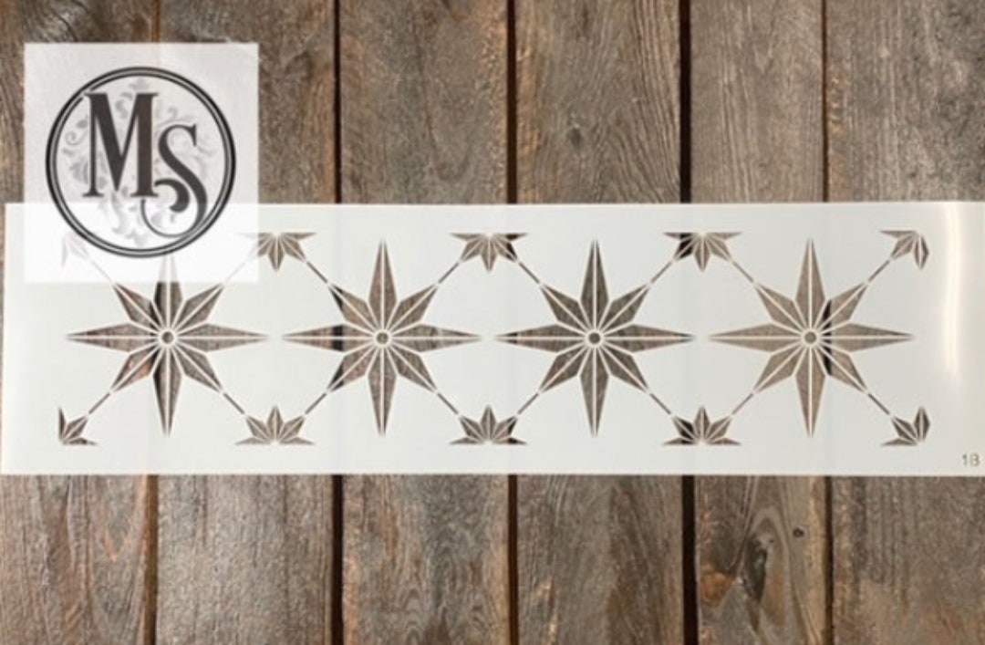 Ava Star Border Stencil Muddaritaville Mylar Reusable Star Tile Border ...