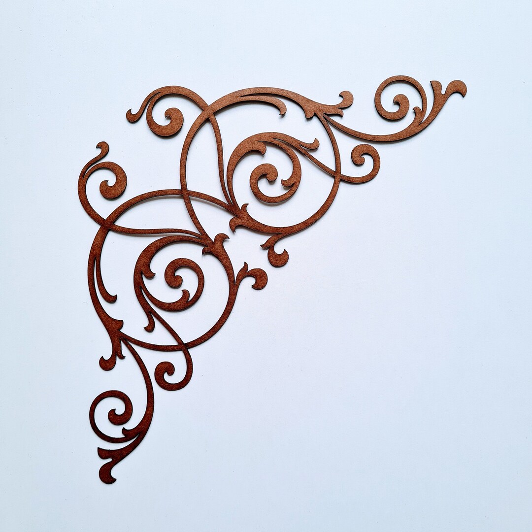Swirly Polyonlay Corner Decor * C116 Pack of Two Flexible Paintable ...