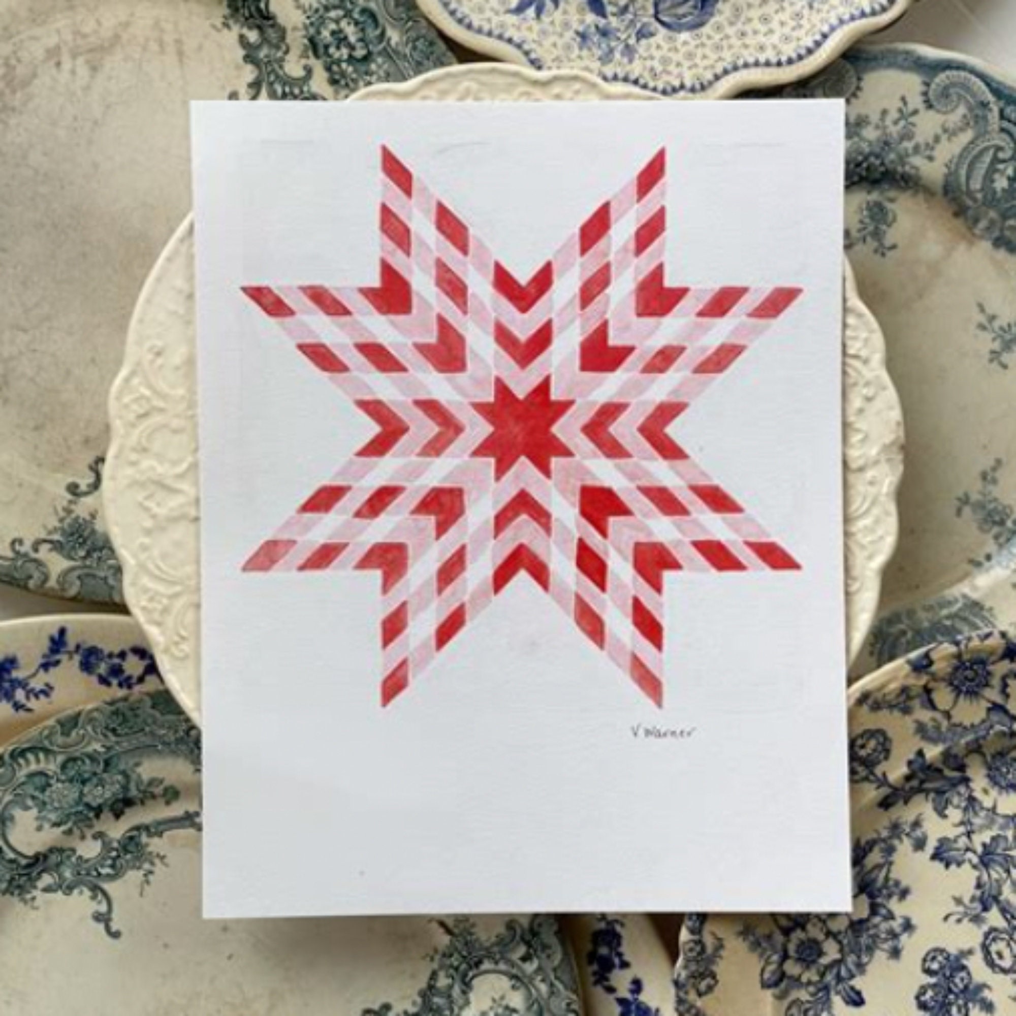 Gingham Star Barn Quilt Pattern Baker Nest DIY Instructions - Etsy