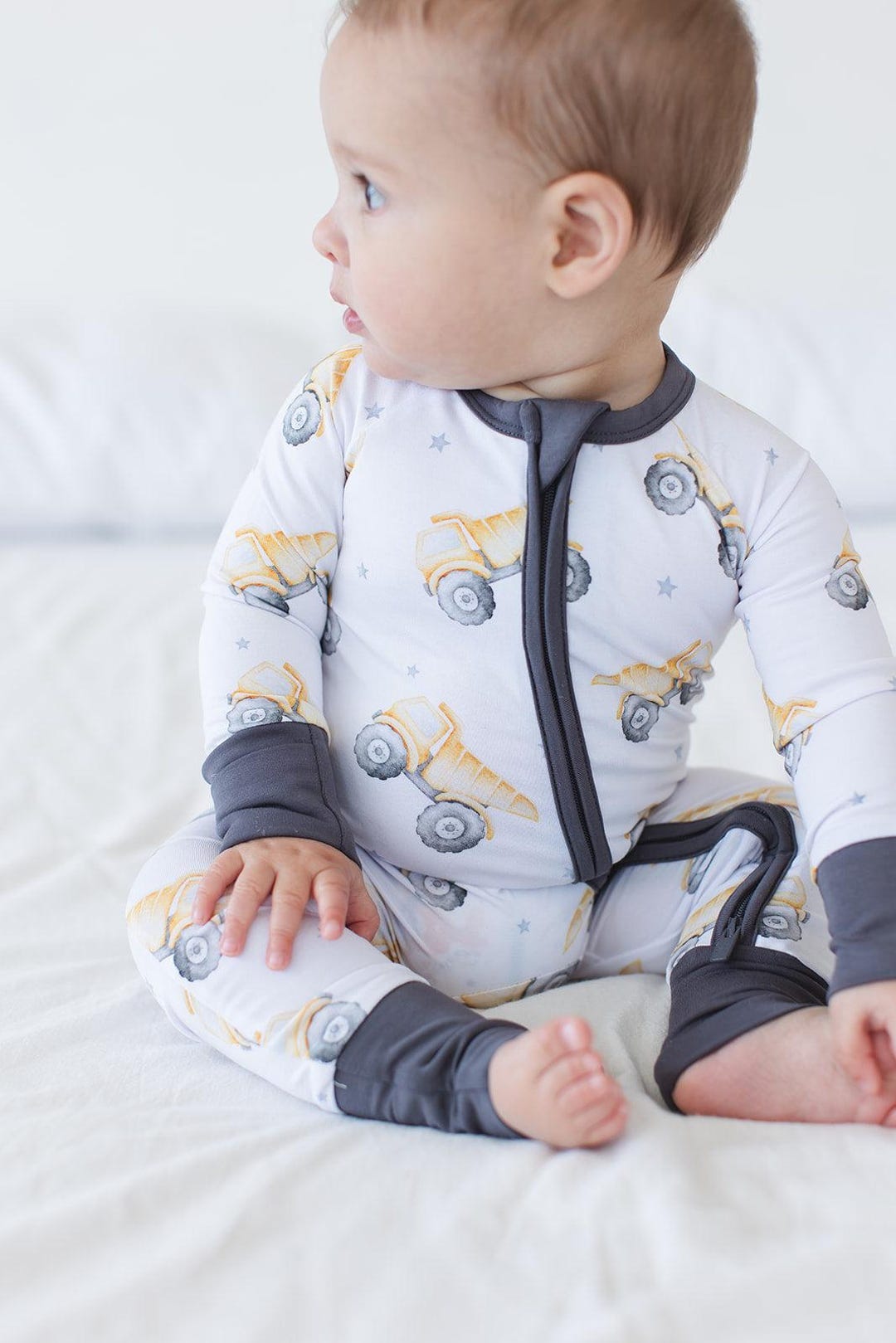 DUMP TRUCKS ZIPPY | Bamboo Boy Pajamas | Construction | Toddler Zip ...