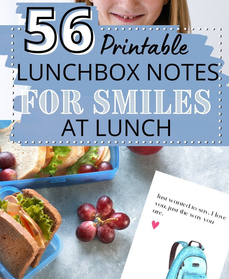 Lunch Box Notes for Kids, Lunch Notes for Kids. Love Notes to ...
