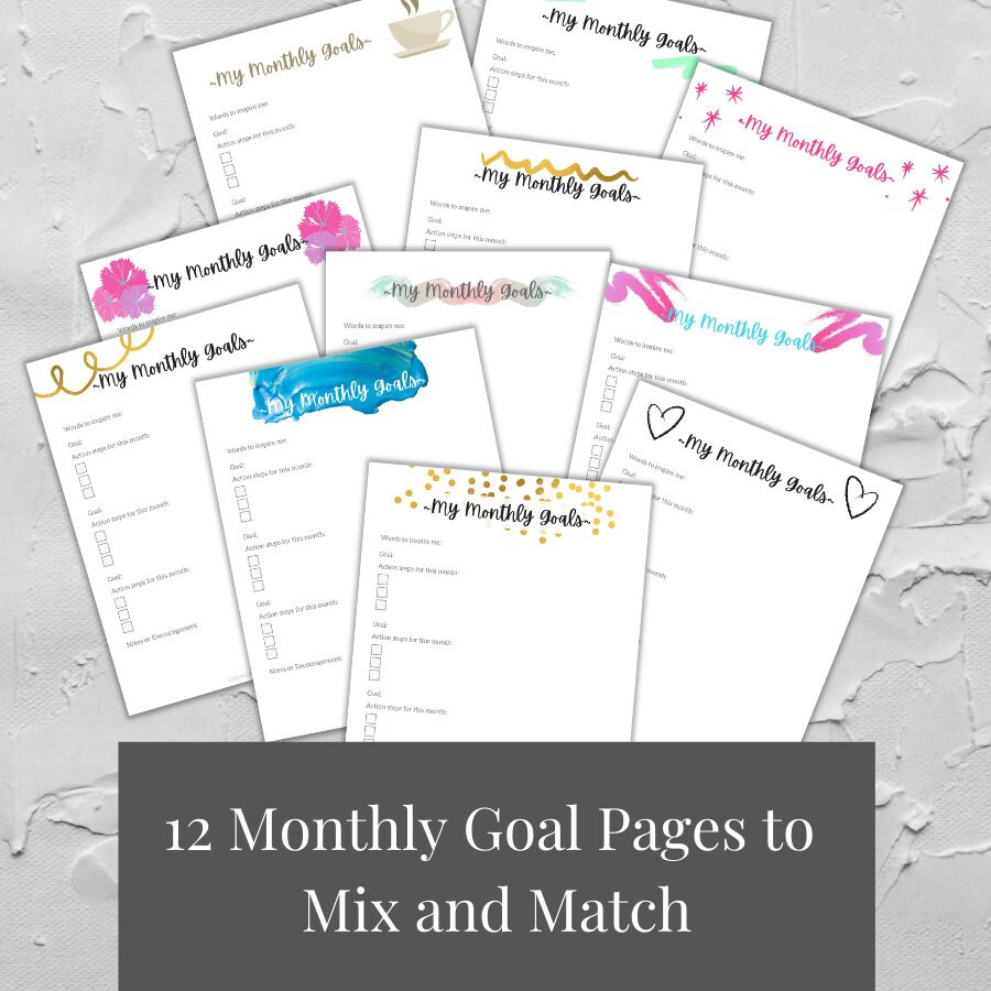 Goal Journal, Goal Planner Printable, Yearly Wrap up Workbook, SMART ...