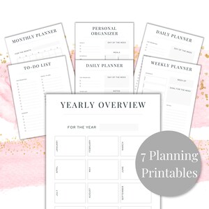 Minimalist Daily Planner Printable, Weekly Planning, Monthly, 2025 ...