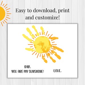 Father's Day Handprint Art Printable, Happy Father's Day, Keepsake DIY ...