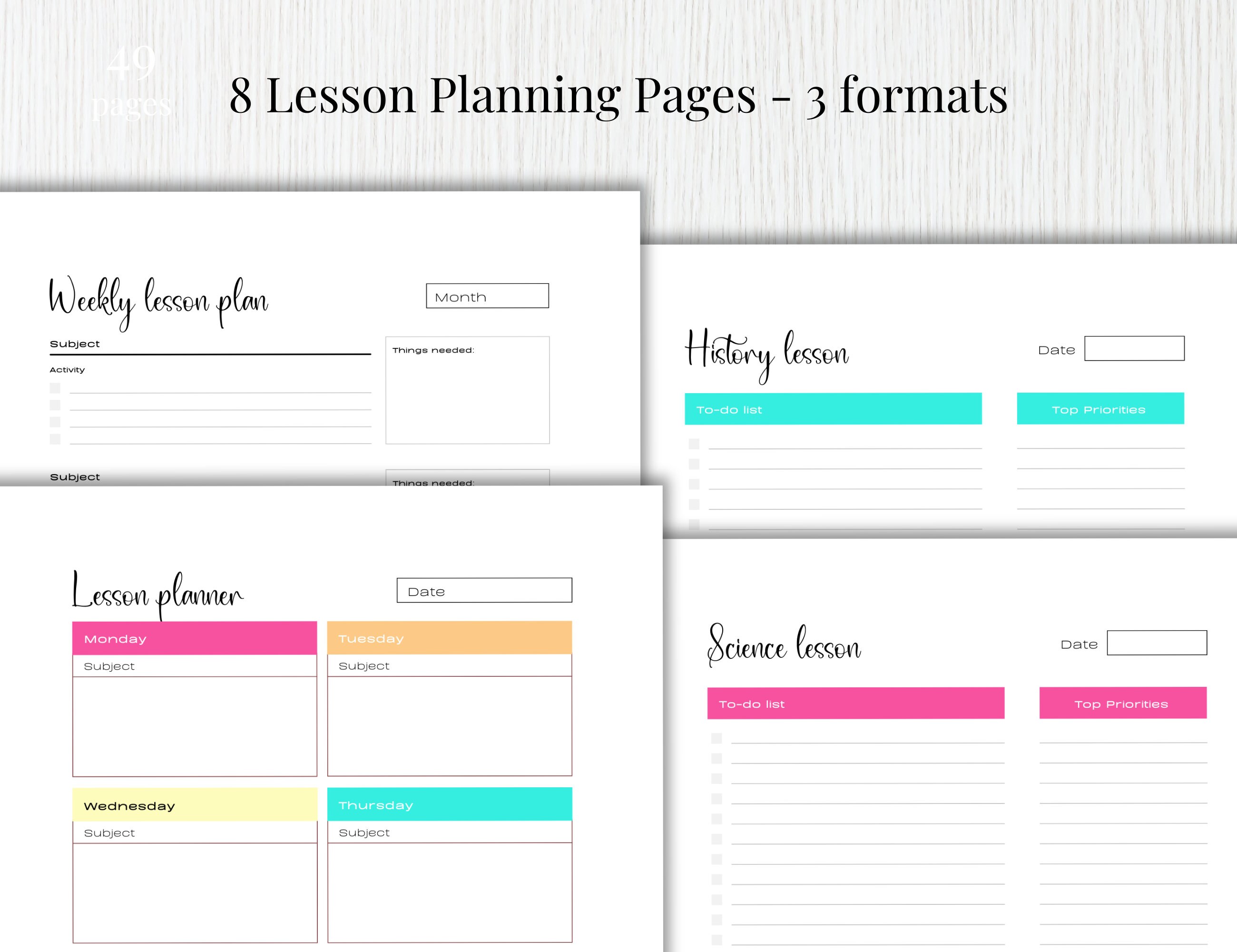 Homeschool Planner Printable Undated, Homeschool Schedule, Lesson ...