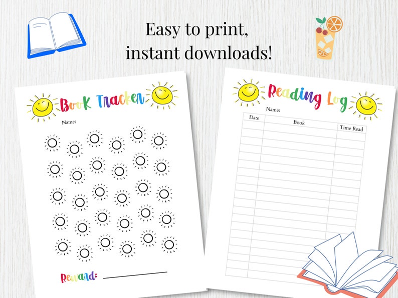 Kids Reading Log Printable, Kids Reading Tracker, Summer Reading Log ...