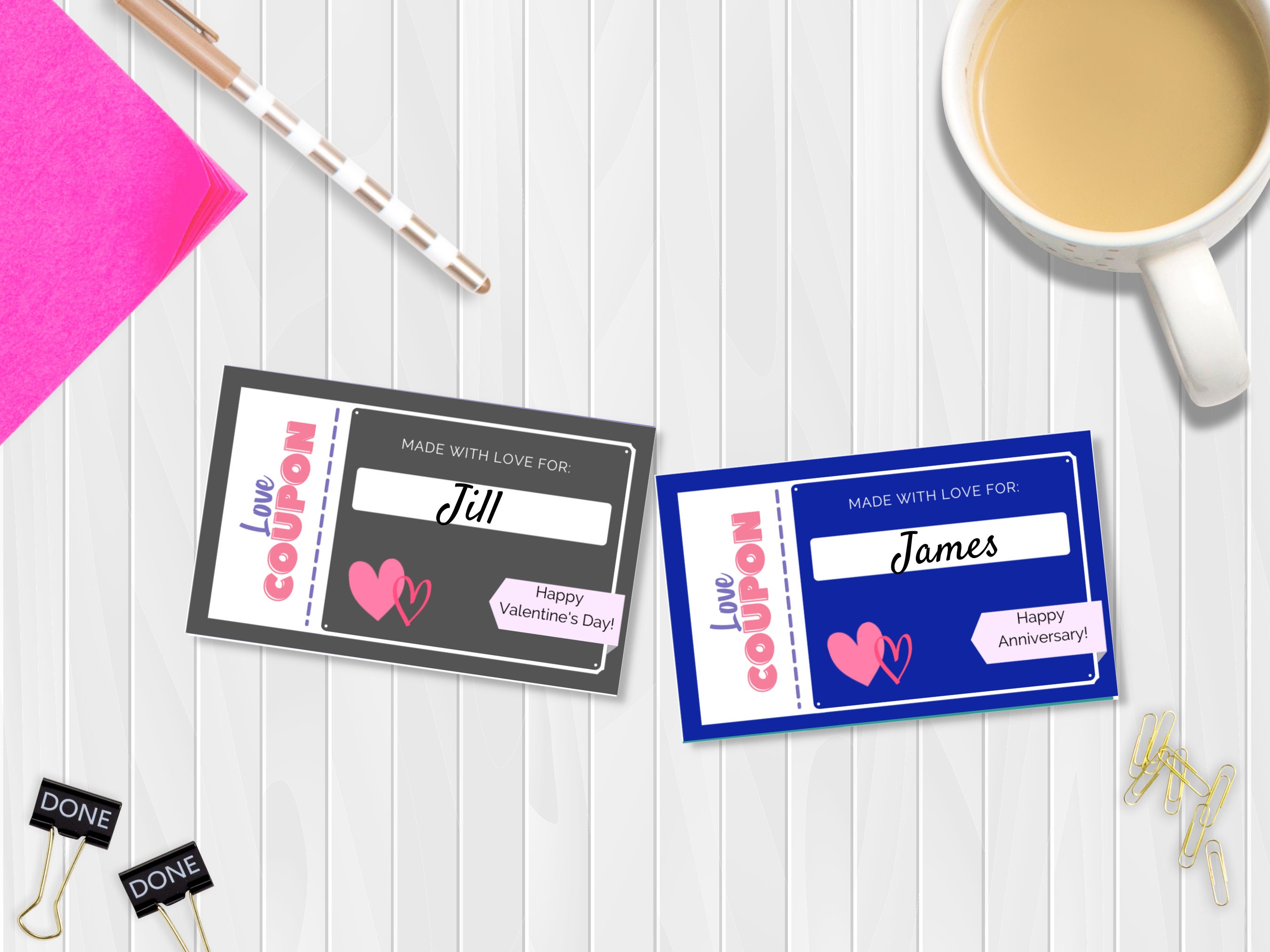 Love Coupons Book, Custom Coupon Book, Editable, Printable, Anniversary ...