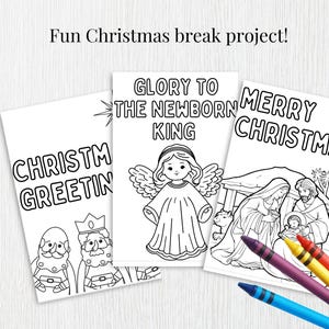 Christian Christmas Coloring Cards, Printable Coloring Christmas Cards ...