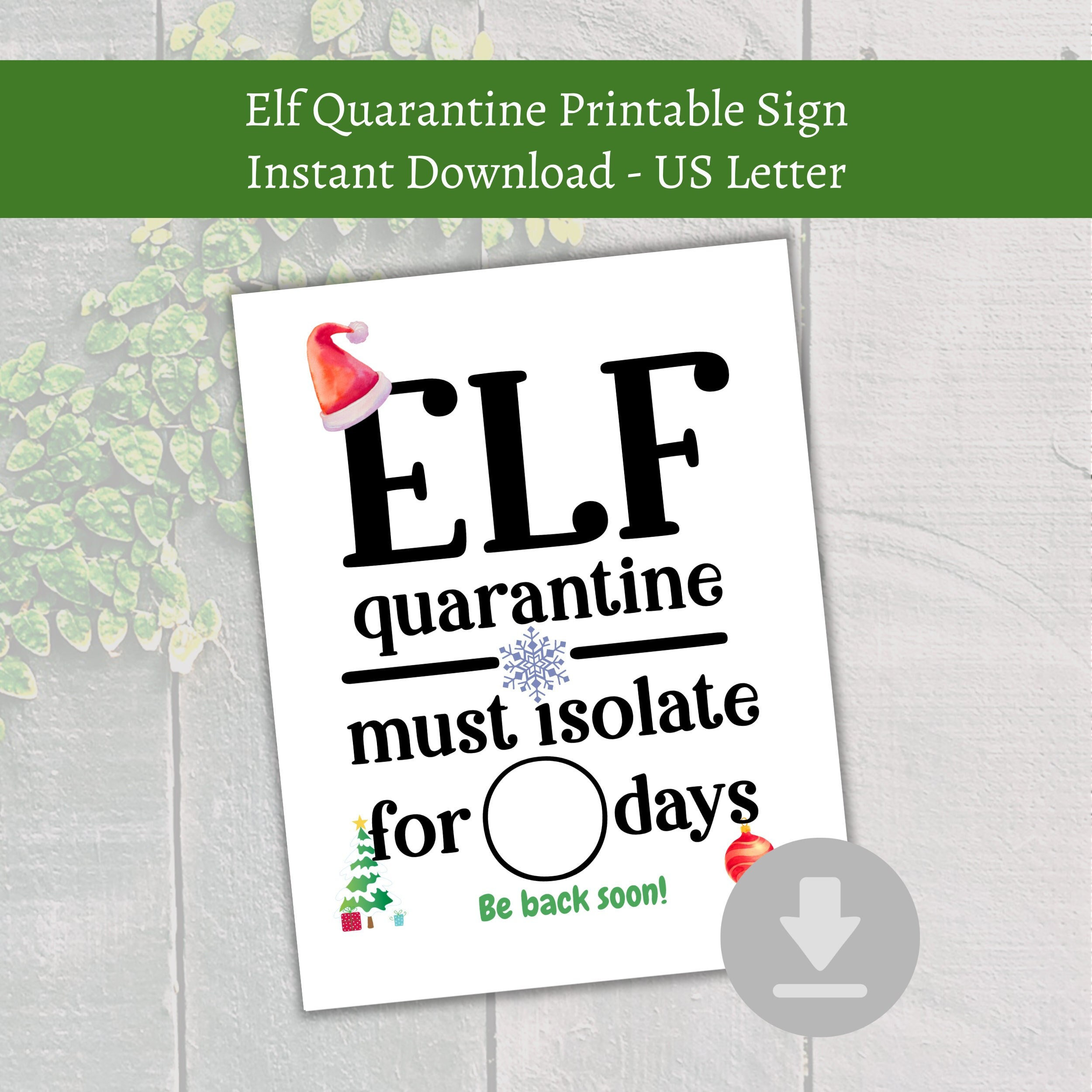 Elf Quarantine Sign, Elf Quarantine Letter Printable Letter From Elf - Etsy