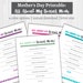 All About My Bonus Mom Printable Letter, Bonus Mother's Day Gift From ...
