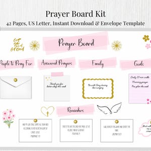 Prayer Board Kit Printable, Bible Verse Board, Pink & Gold Prayer Wall ...