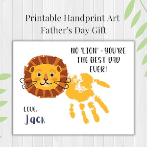 Father's Day Handprint Art Printable, Happy Father's Day, Keepsake DIY ...