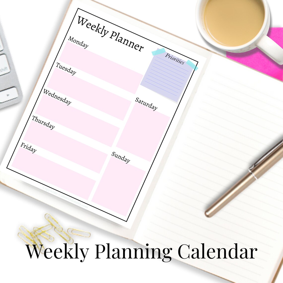 Weekly Planner, Printable to Do List, Week at A Glance, Printable ...