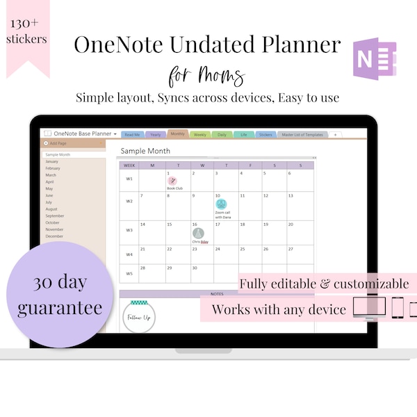 Digital Planner One Note - Etsy