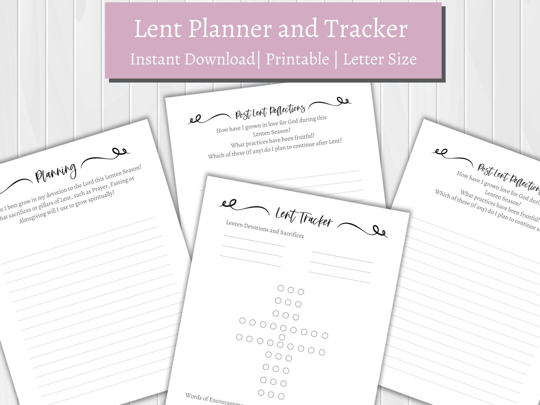 Catholic Lent Tracker Printable, Lent Planner, Catholic Printable 40 ...