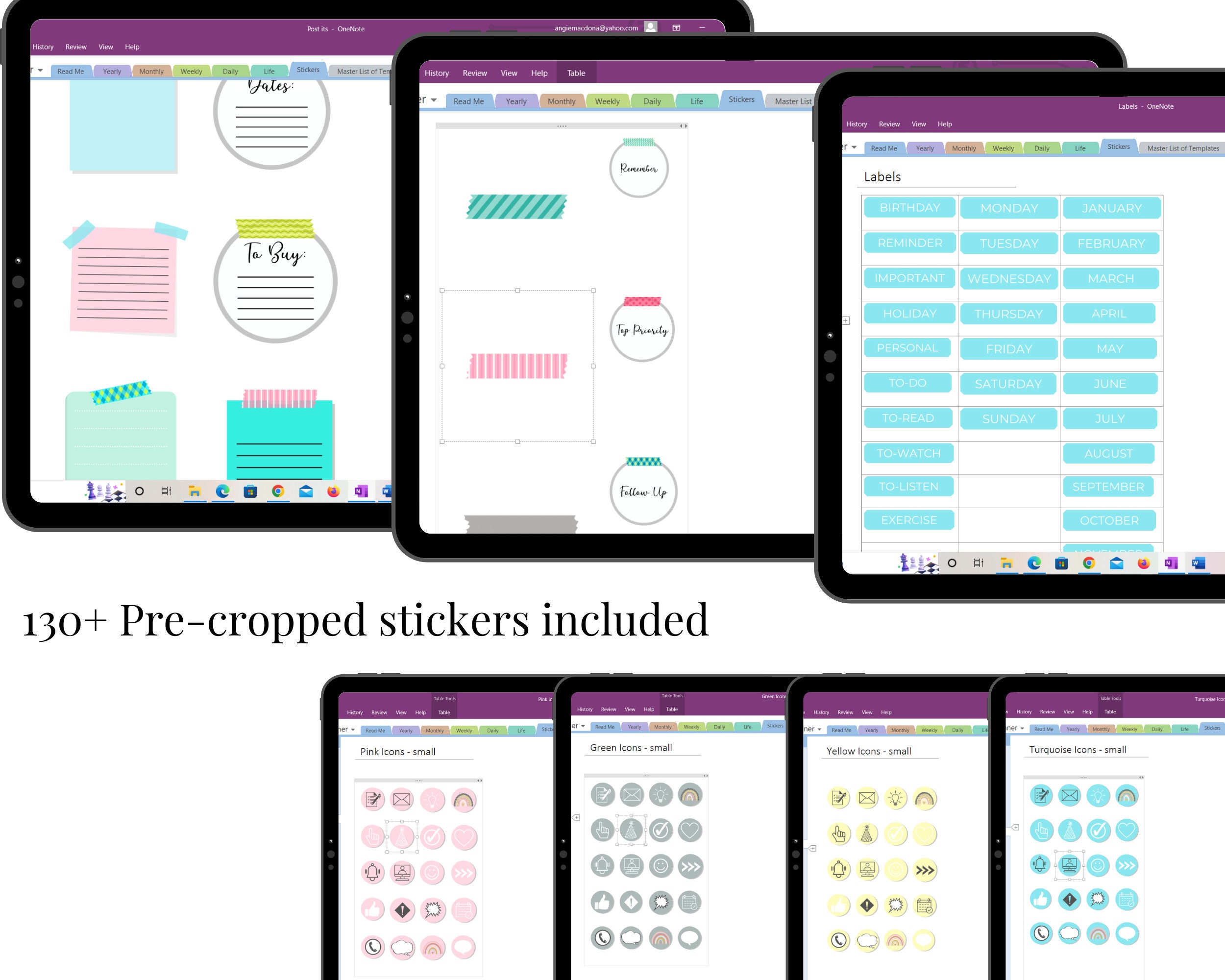 Onenote Digital Planner for Moms, Onenote Planner, One Note Digital ...