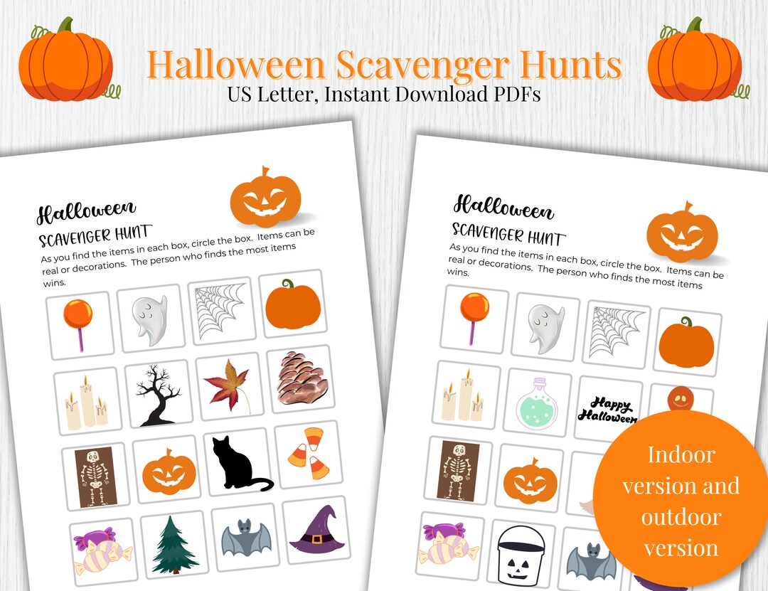 Halloween Scavenger Hunt for Kids Halloween Games for Kids - Etsy