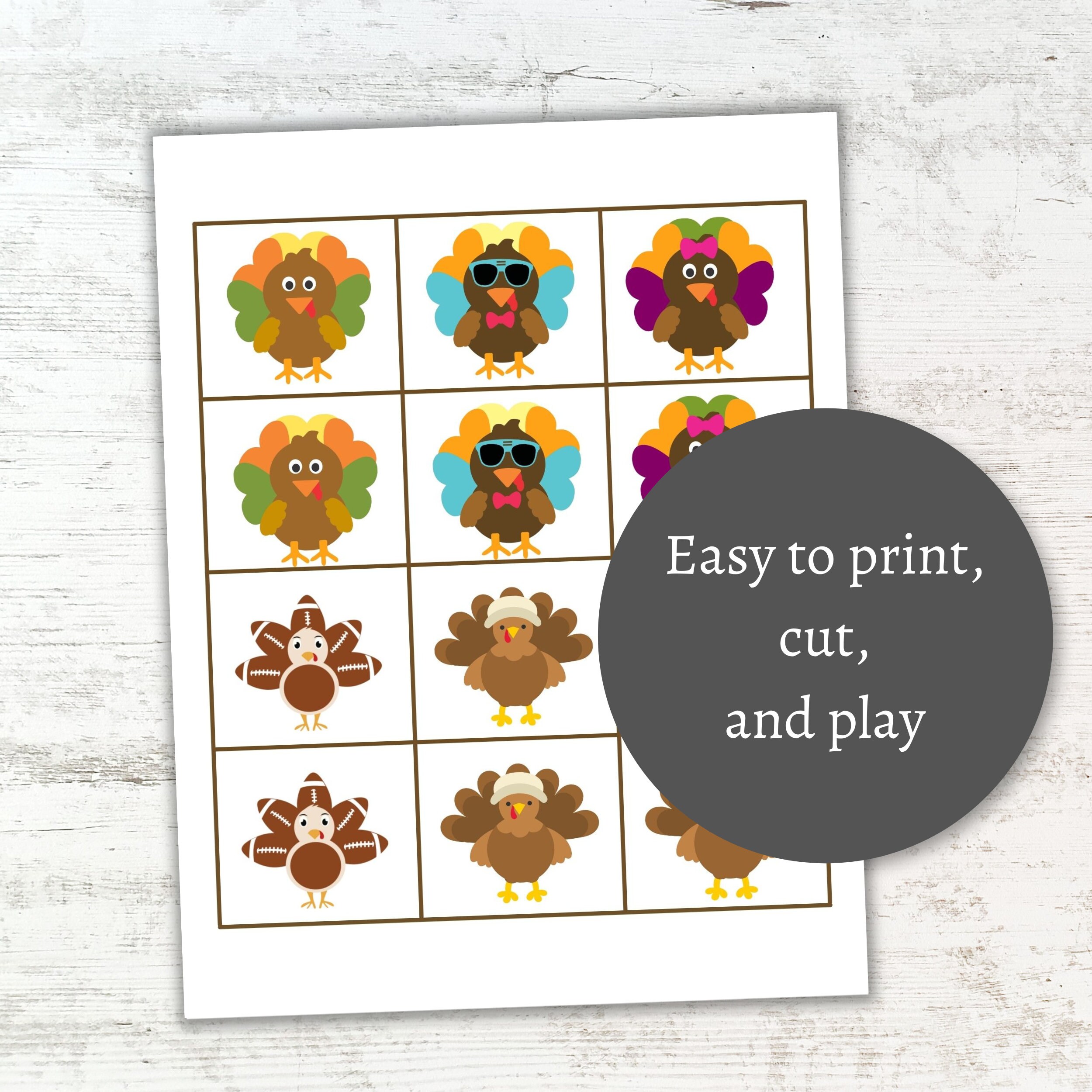 Thanksgiving Memory Game Printable, Friendsgiving, Thanksgiving Games ...