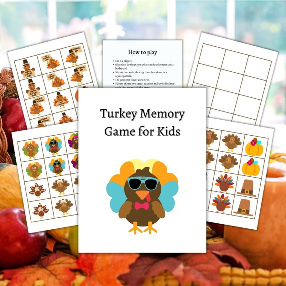 Thanksgiving Memory Game Printable Thanksgiving Activities | Etsy