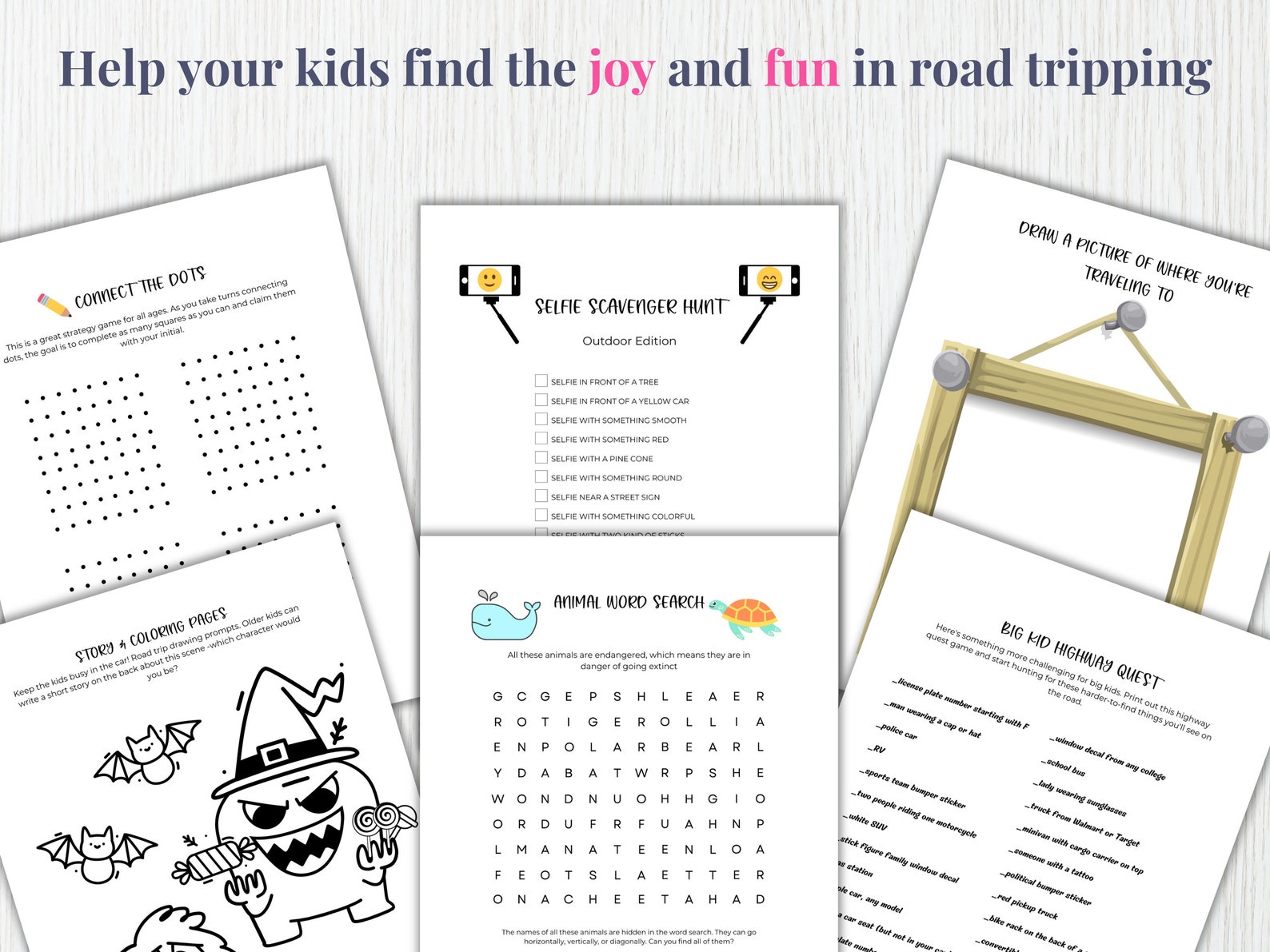 Road Trip Games Printable, Road Trip Activities for Kids, Car Games ...