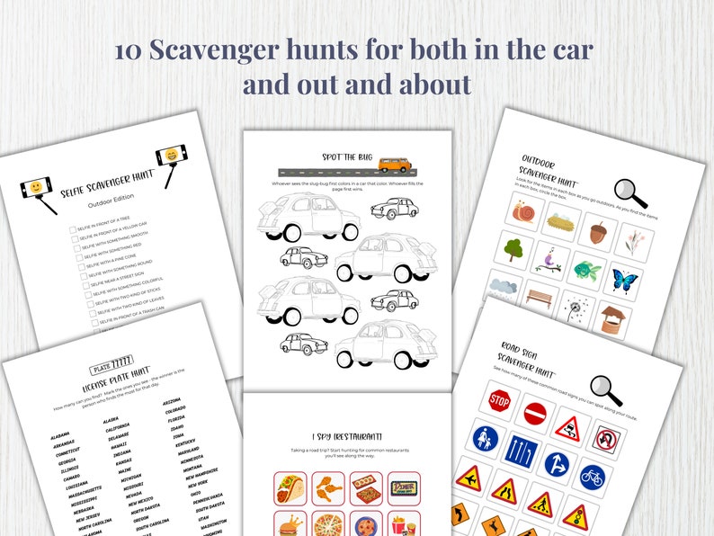 Road Trip Games Printable, Road Trip Activities for Kids, Car Games ...