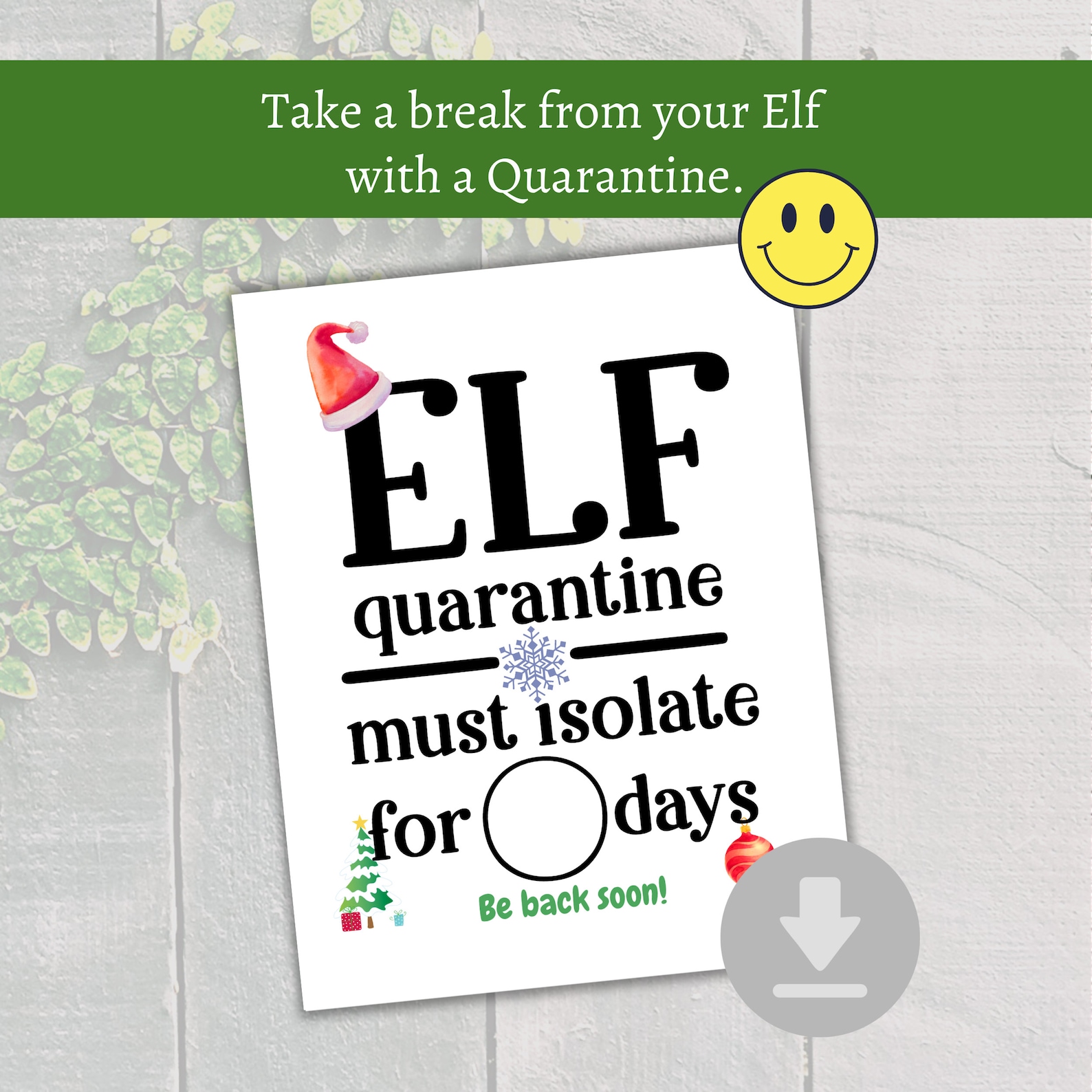 Elf Quarantine Sign, Elf Quarantine Letter Printable Letter From Elf - Etsy