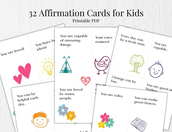 Positive Affirmation Cards for Kids Lunch Box Notes for Kids - Etsy