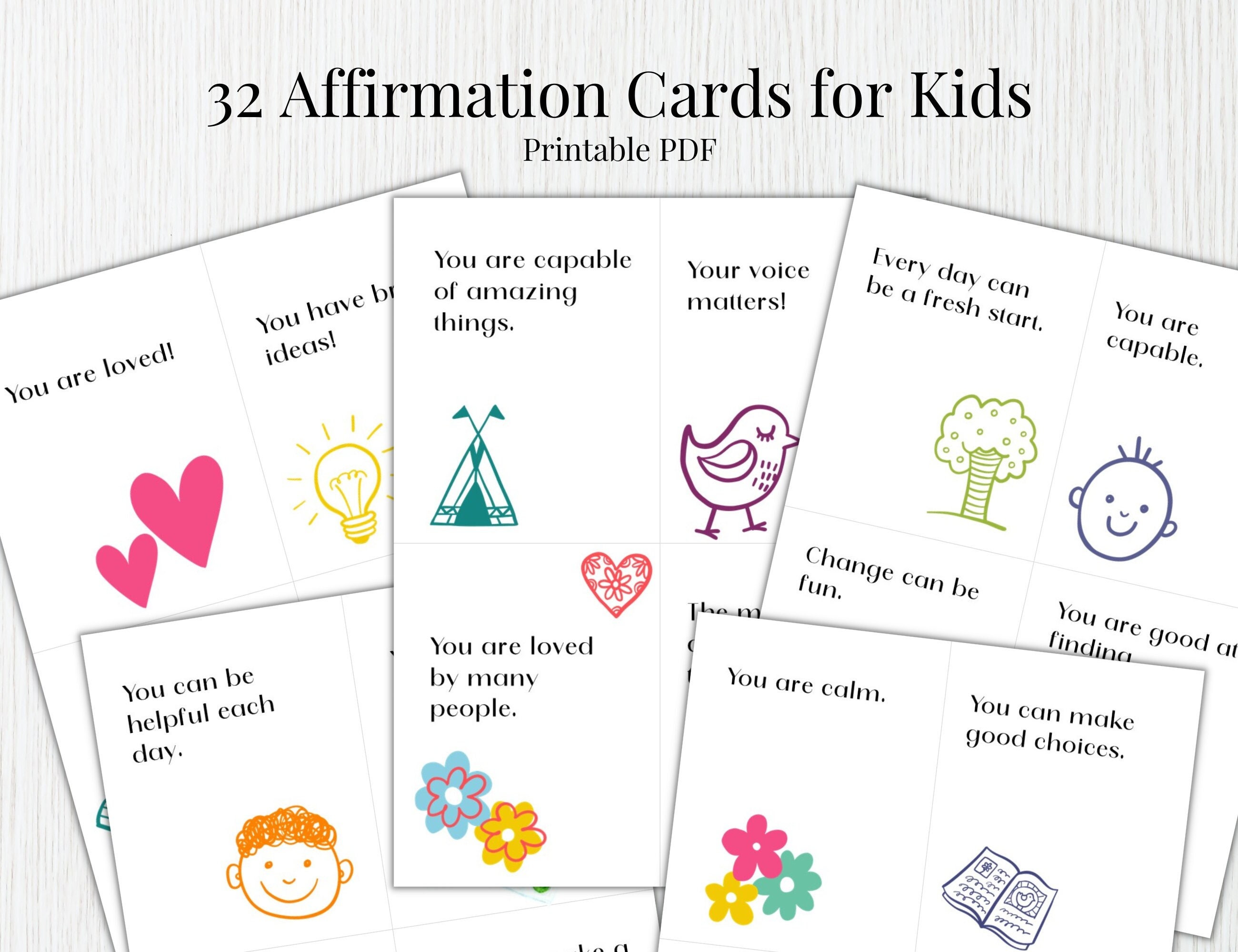 Positive Affirmation Cards for Kids, Lunch Box Notes for Kids, Lunch ...