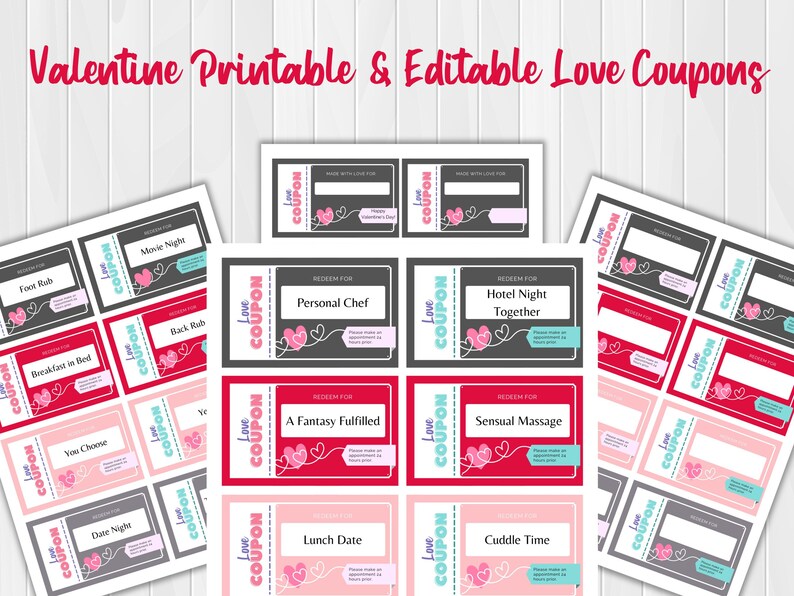 Love Coupons Love Coupon Book Custom Coupon Book Valentine's Day ...