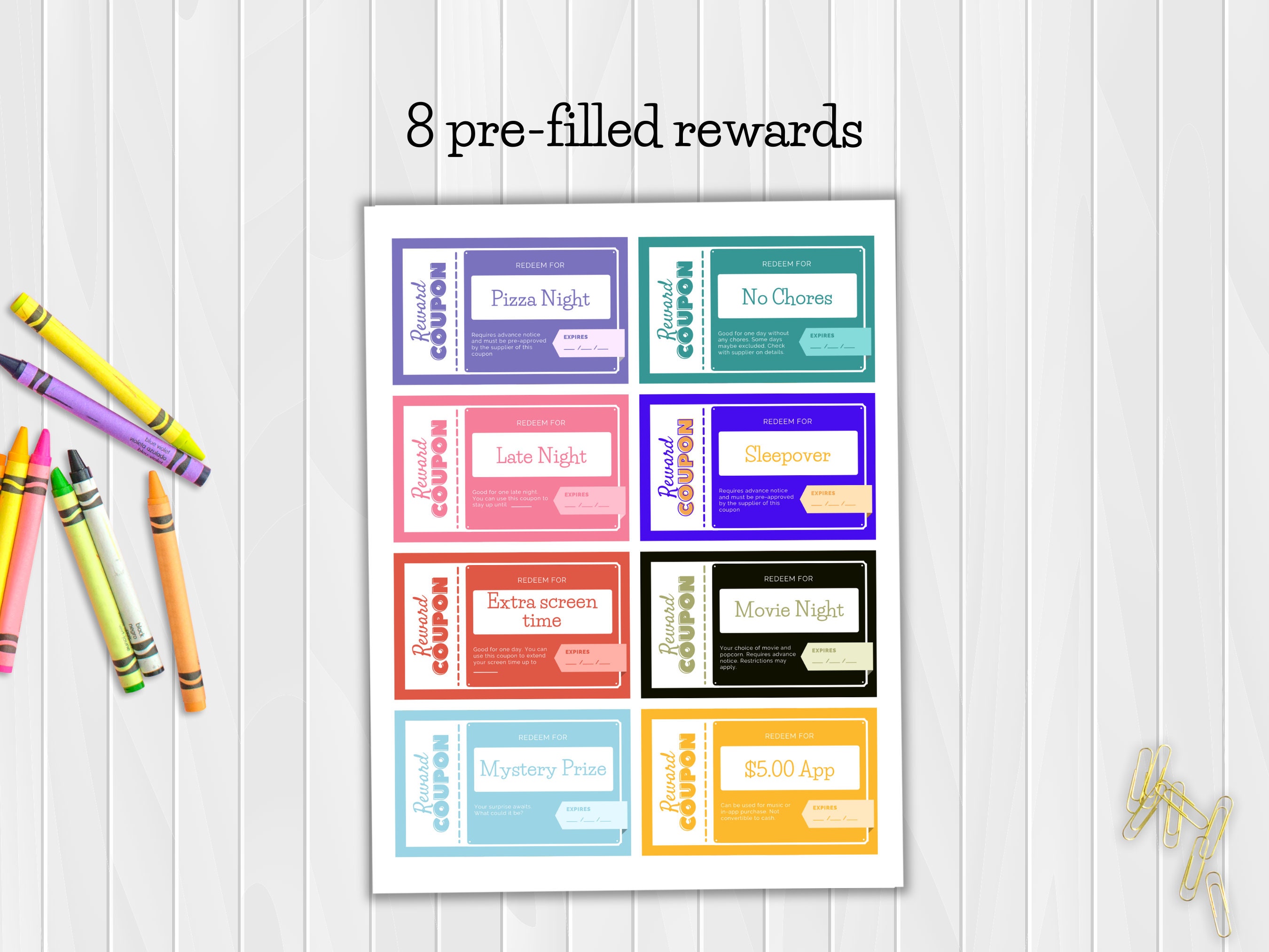 Reward Coupon Book for Kids Printable, Mom Bucks, Custom Coupon Book ...