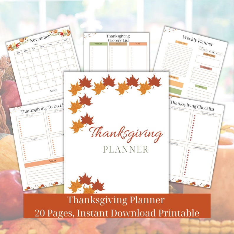 Thanksgiving Planner Printable, Thanksgiving Entertaining, Thanksgiving ...