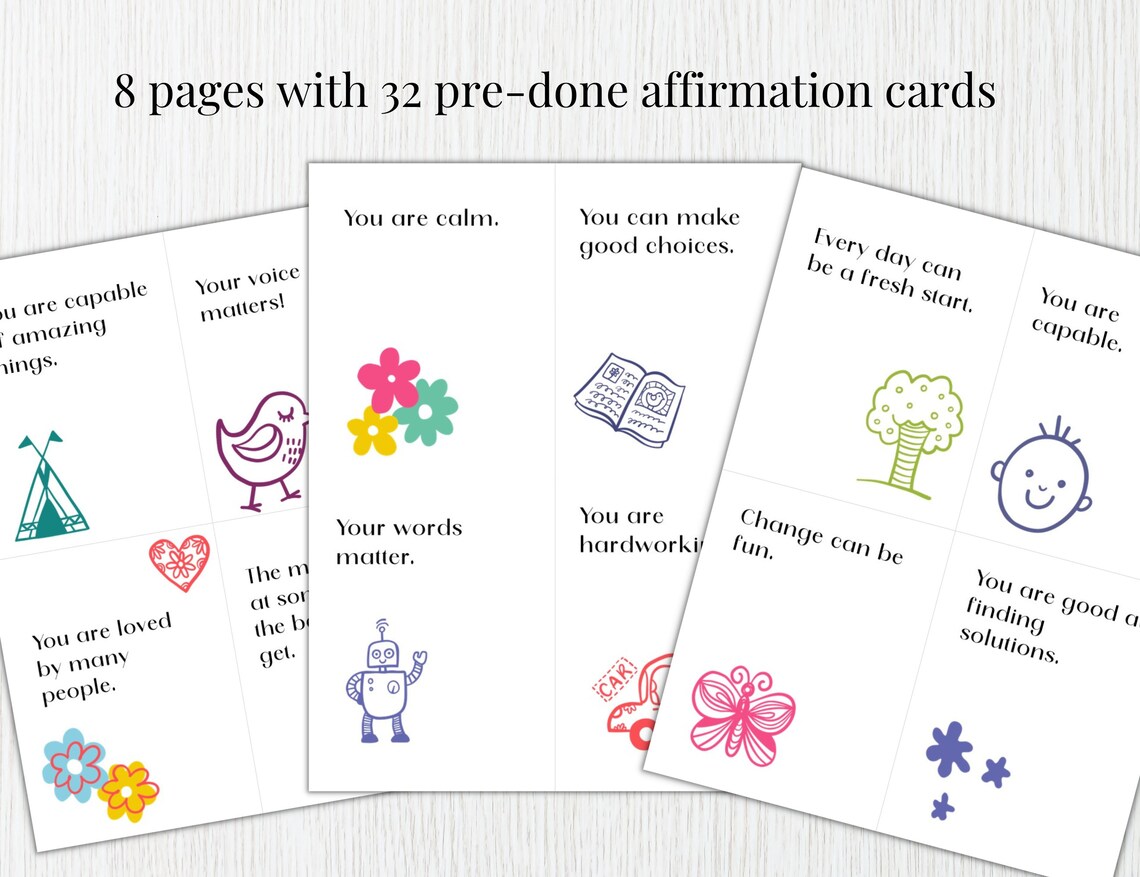 Positive Affirmation Cards for Kids Lunch Box Notes for Kids - Etsy
