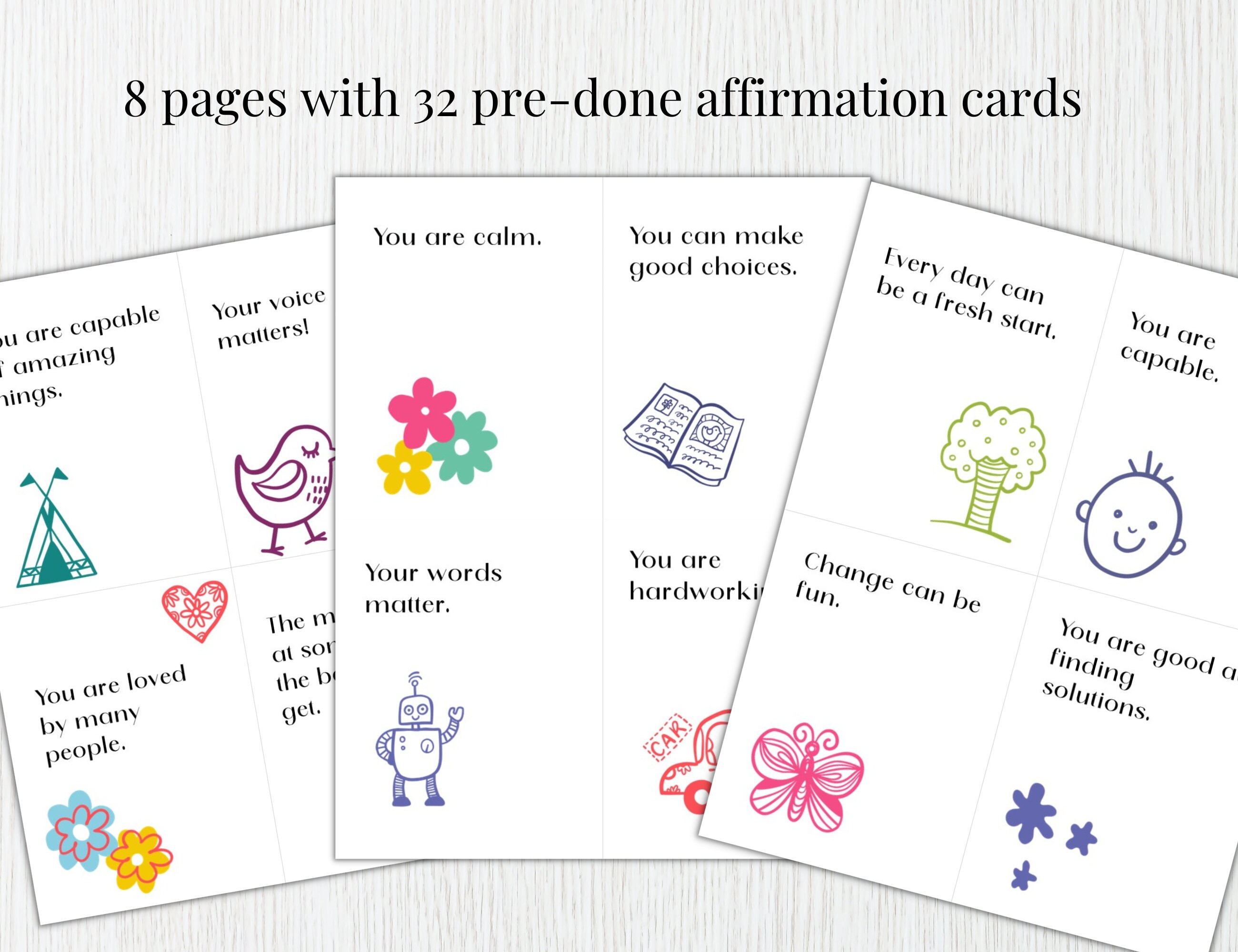 Positive Affirmation Cards for Kids, Lunch Box Notes for Kids, Lunch ...