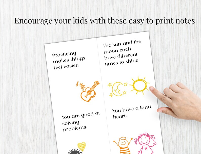 Positive Affirmation Cards for Kids, Lunch Box Notes for Kids, Lunch ...