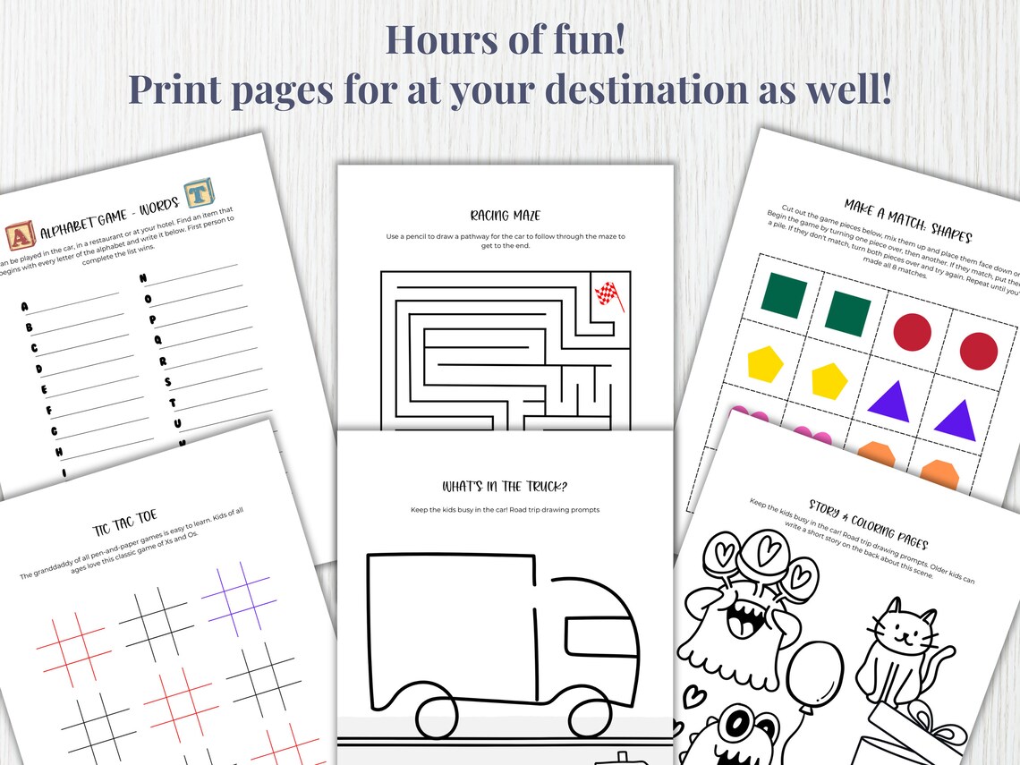 Road Trip Games Printable, Road Trip Activities for Kids, Car Games ...