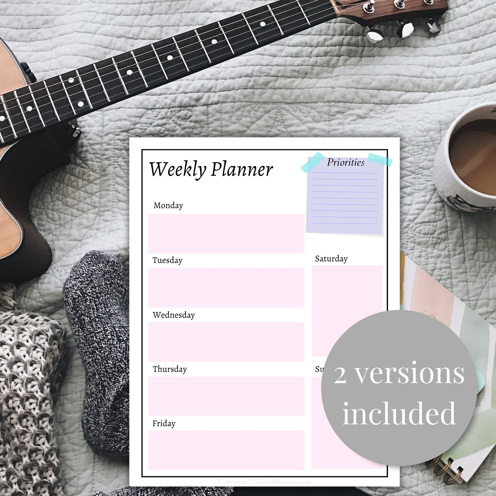 Weekly Planner, Printable to Do List, Week at A Glance, Printable ...