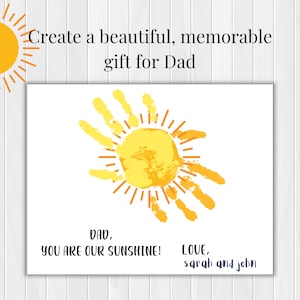 Father's Day Handprint Art Printable, Happy Father's Day, Keepsake DIY ...