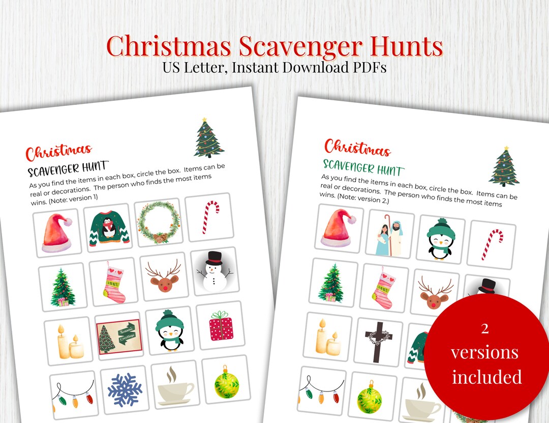 Christmas Scavenger Hunt Printable, Kids Scavenger Hunt, Indoor ...