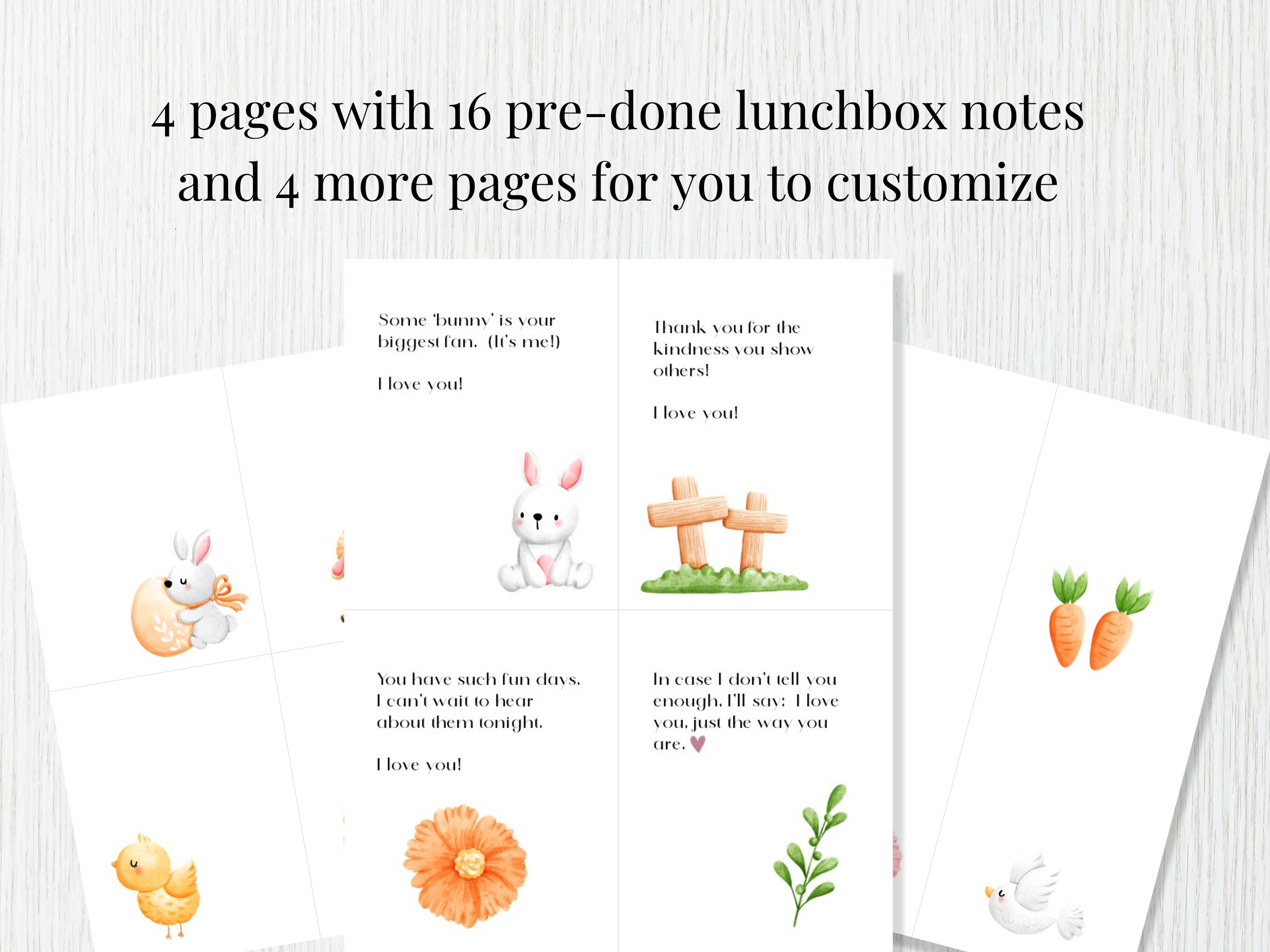 Lunch Box Notes for Kids for Spring & Easter Lunch Notes for Kids ...